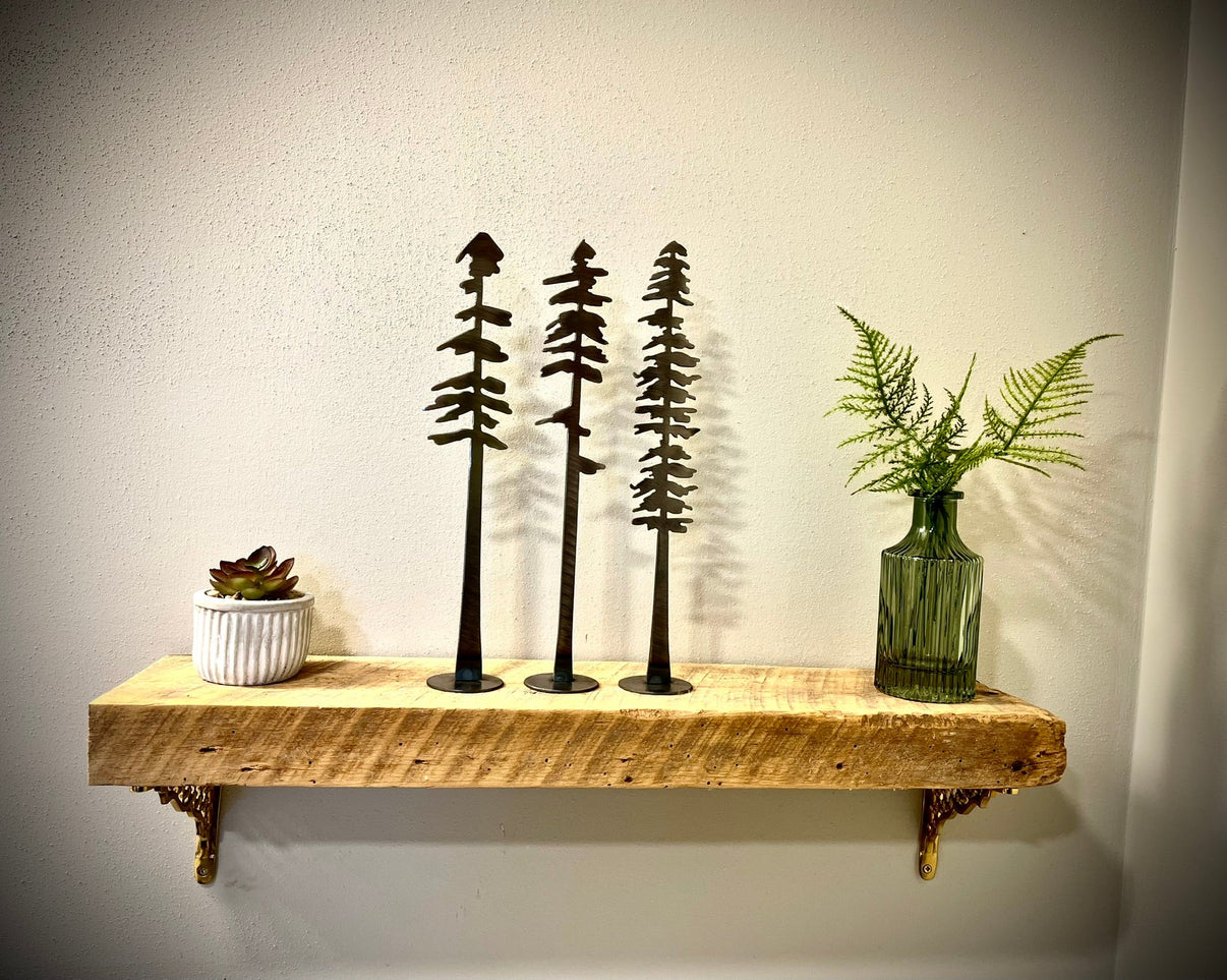 3-Pack Standing Steel Pine Trees – Northern Forge, LLC