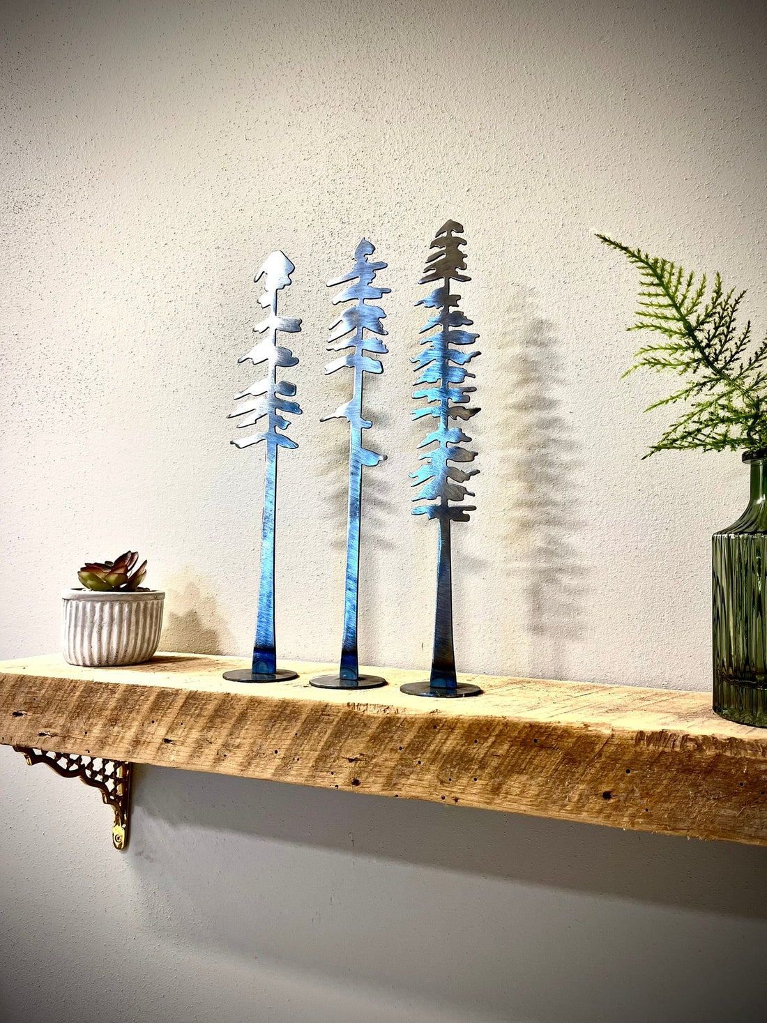 3-Pack Standing Steel Pine Trees – Northern Forge, LLC