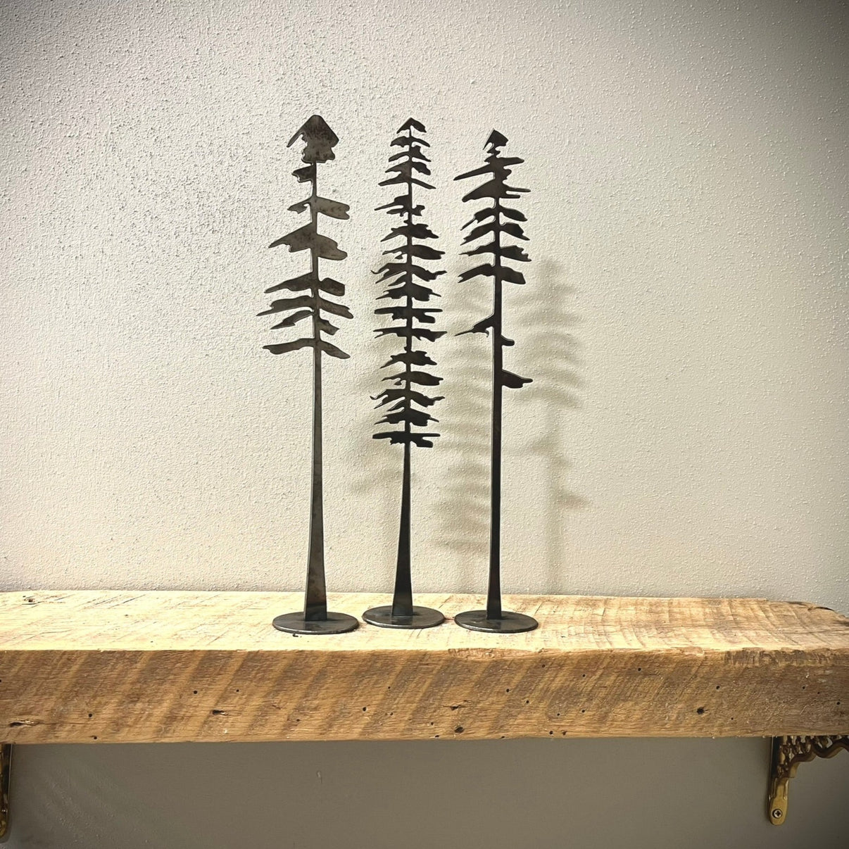 3-Pack Standing Steel Pine Trees – Northern Forge, LLC