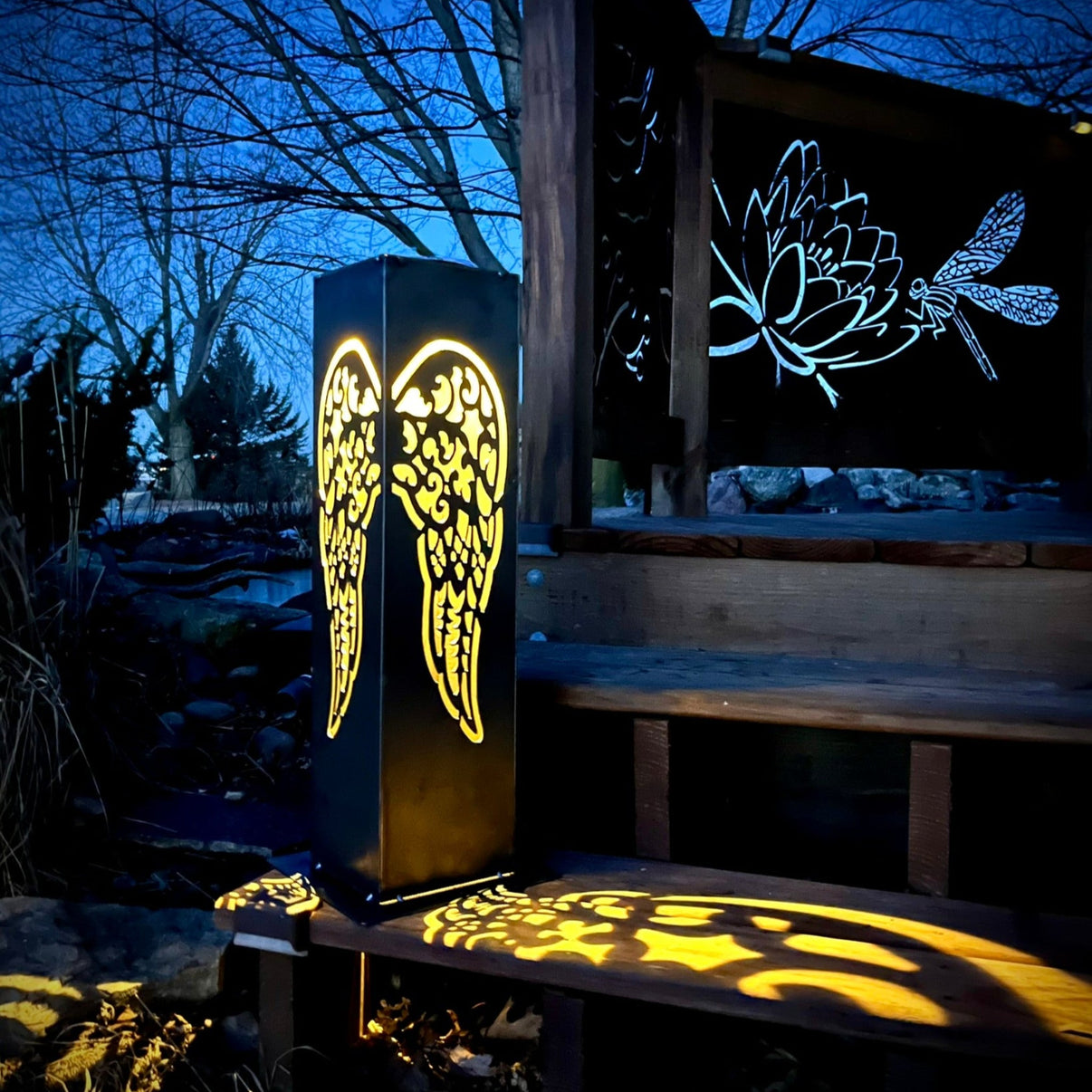 Angel Wing Solar Luminary Pillar - Steel – Northern Forge, LLC