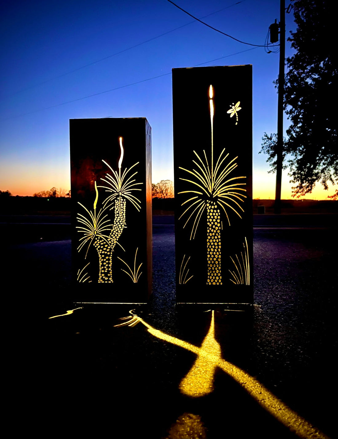 Grass Tree Solar Luminary Pillar - Multiple Sizes - Corten Available ...