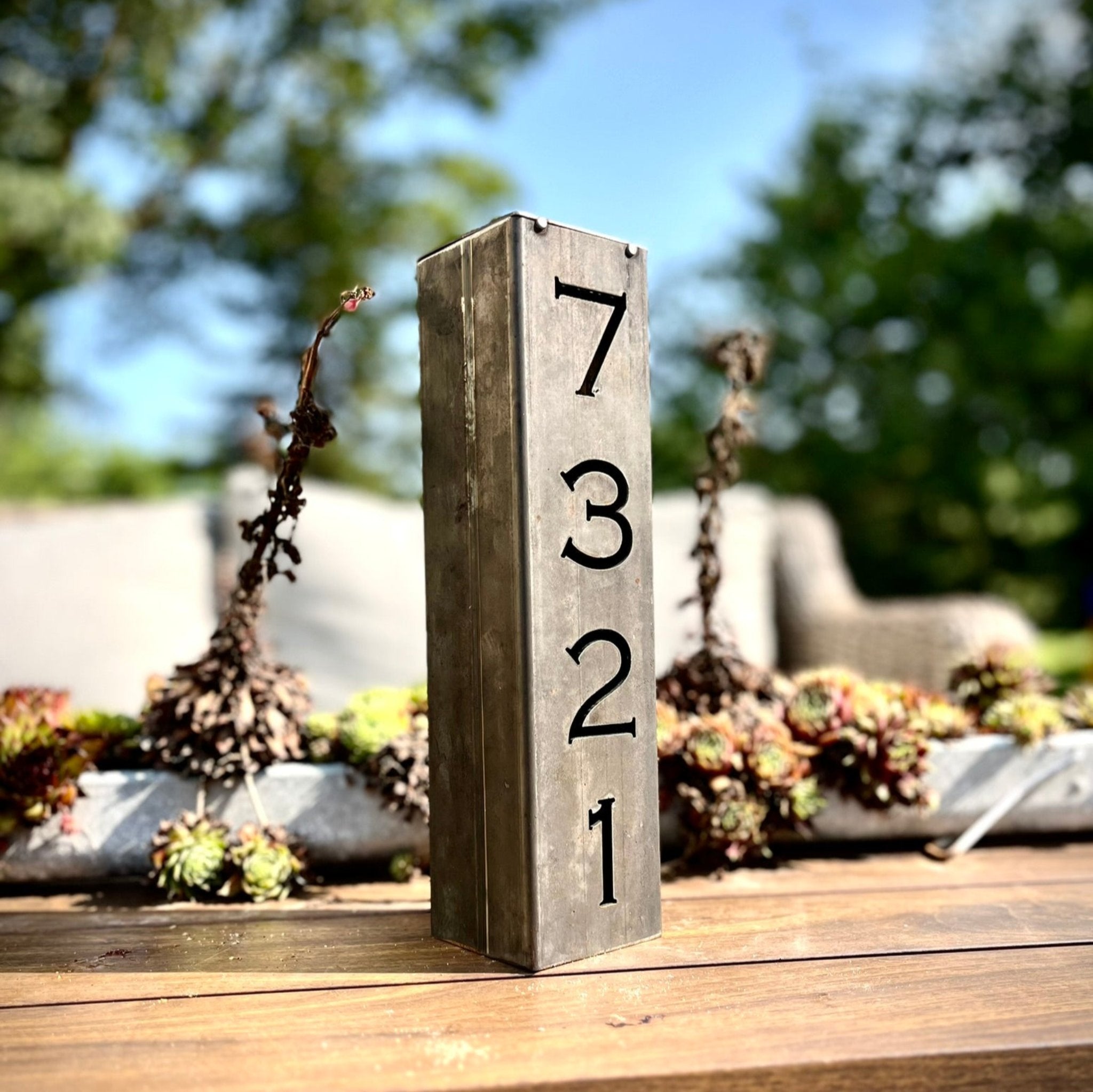 Home Address Solar Pillar Light - Steel – Northern Forge, LLC