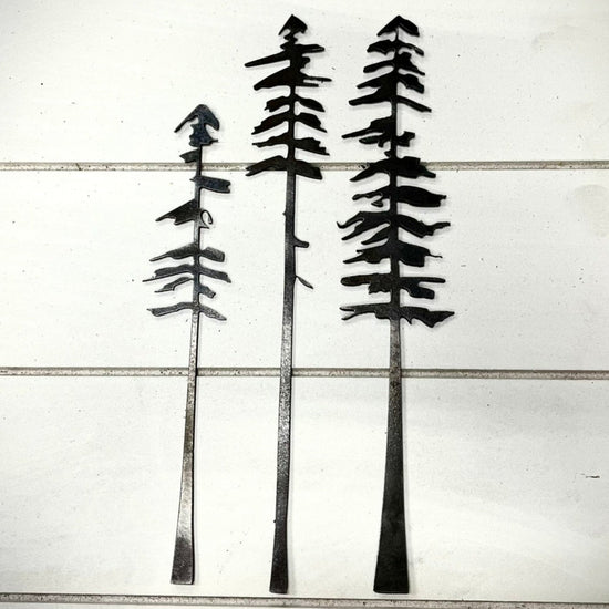 Raw Steel Pine Trees - Wall Art – Northern Forge, LLC