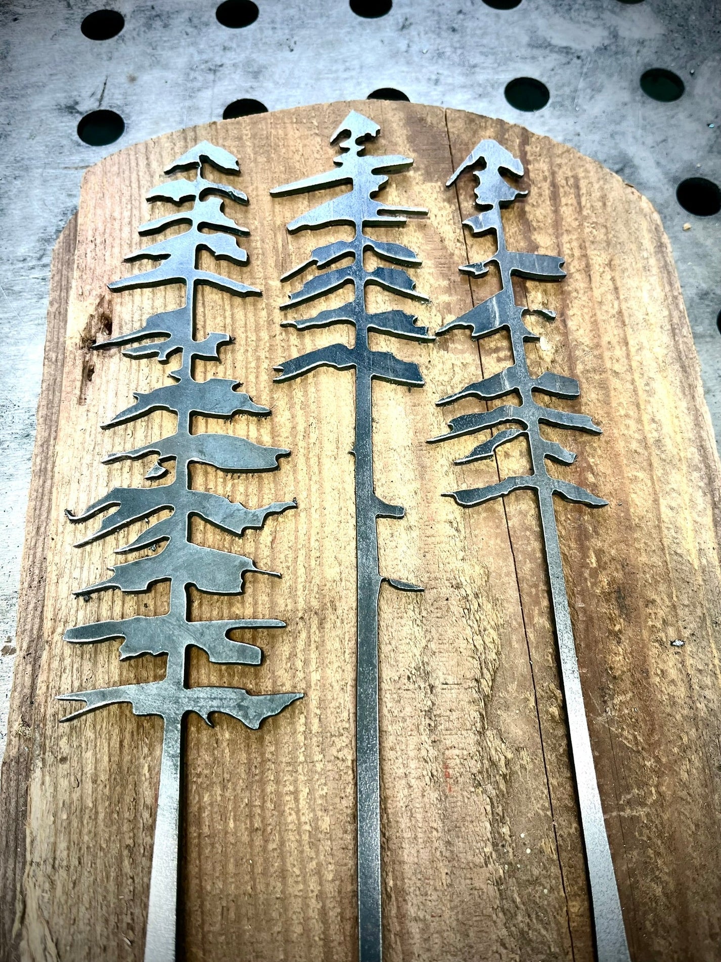 Raw Steel Pine Trees - Wall Art – Northern Forge, LLC