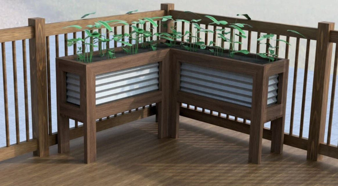 Simple Corner Corrugated Raised Planter Box DIY Build Plans - Raised G ...