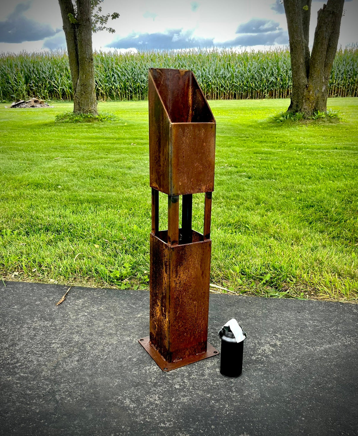 The Ember Trio - Rusted Steel Patio Torches - Multiple Sizes – Northern ...