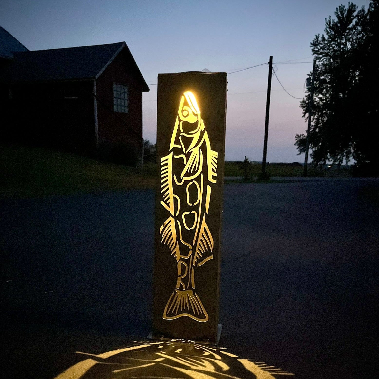 XL Steel Fish Luminary Pillar | 30 & 36 in. – Northern Forge, LLC