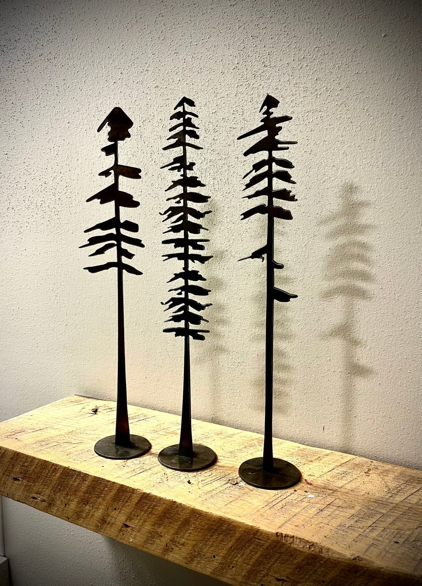 3-Pack Standing Steel Pine Trees – Northern Forge, LLC
