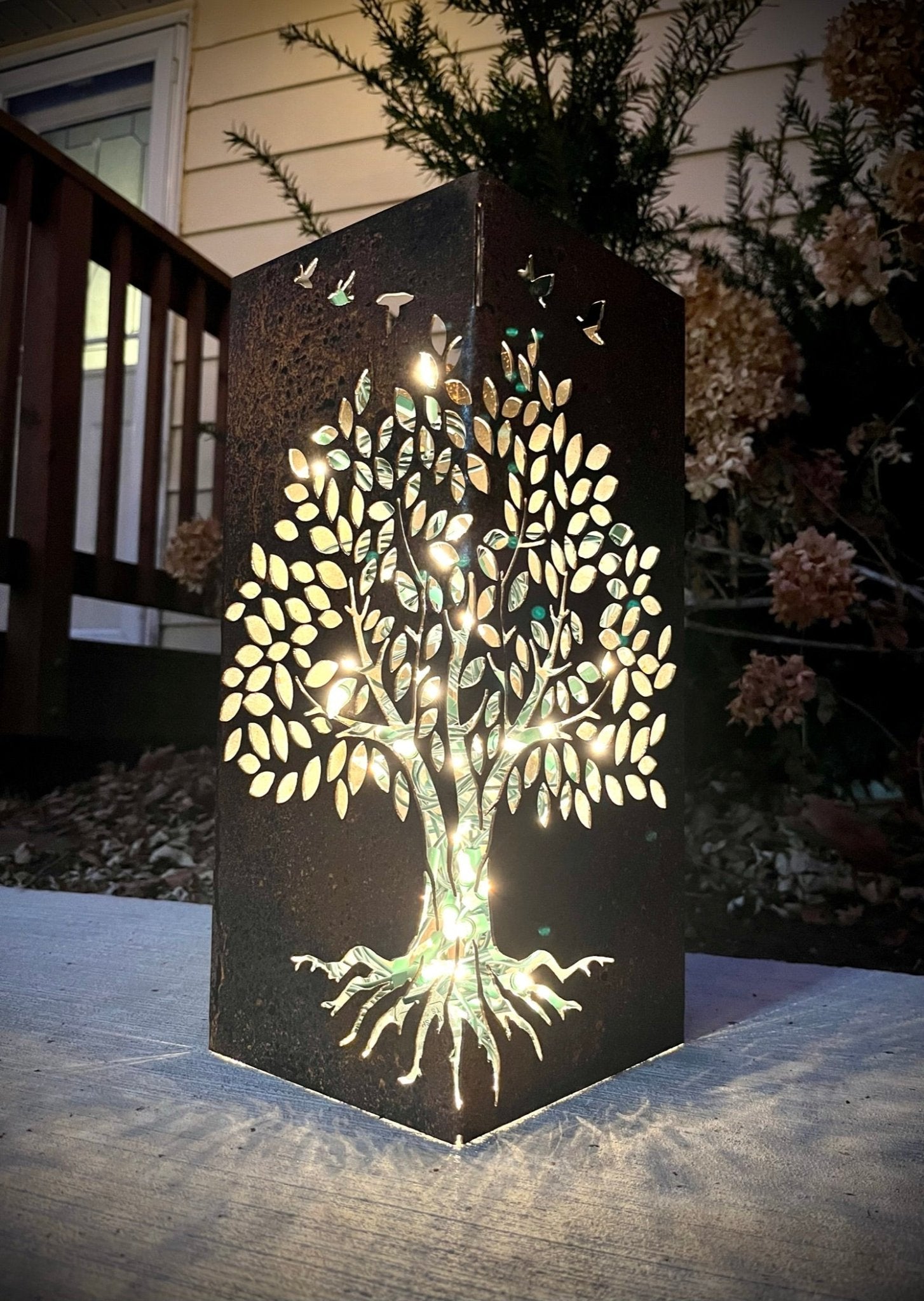 Basswood Tree Steel Luminary Pillar | 14 in. – Northern Forge, LLC