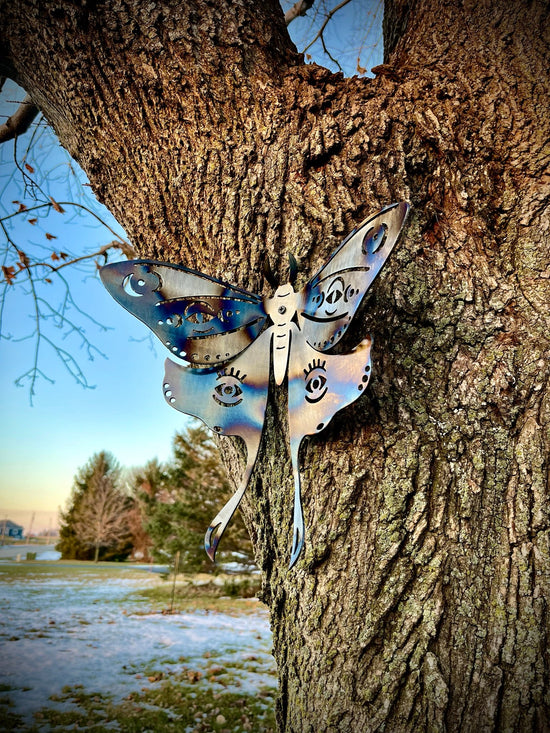 Flame Painted Steel Luna Moth – Northern Forge, LLC