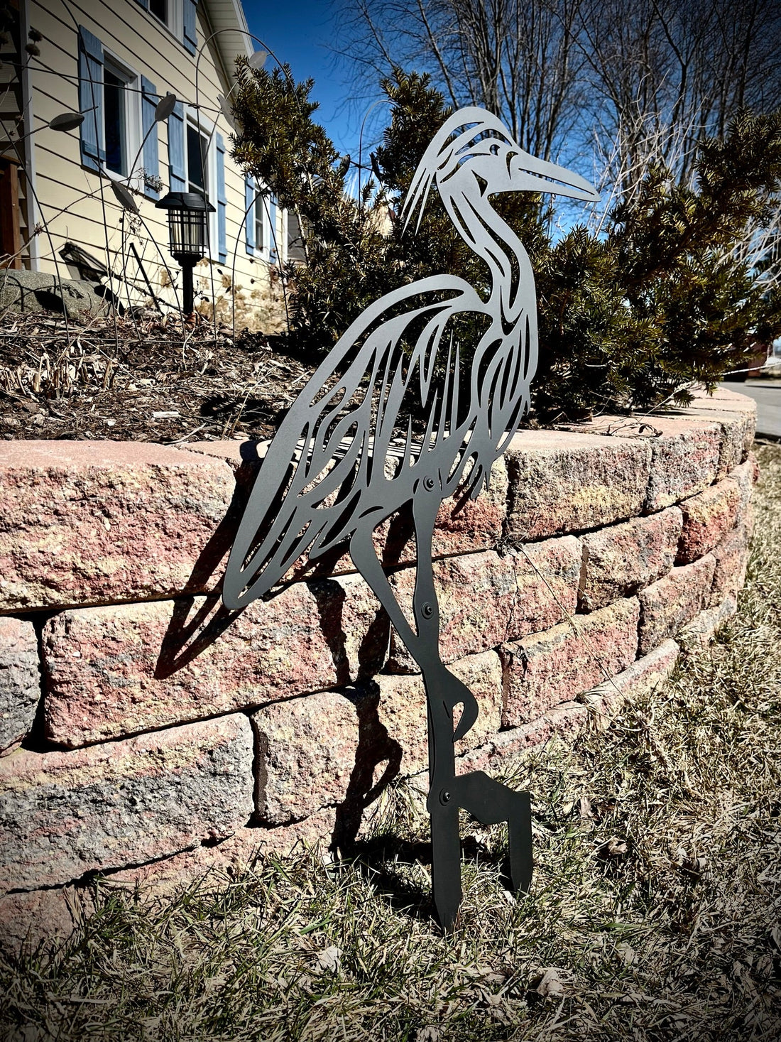 Metal Blue Heron Yard Stake – Northern Forge, LLC