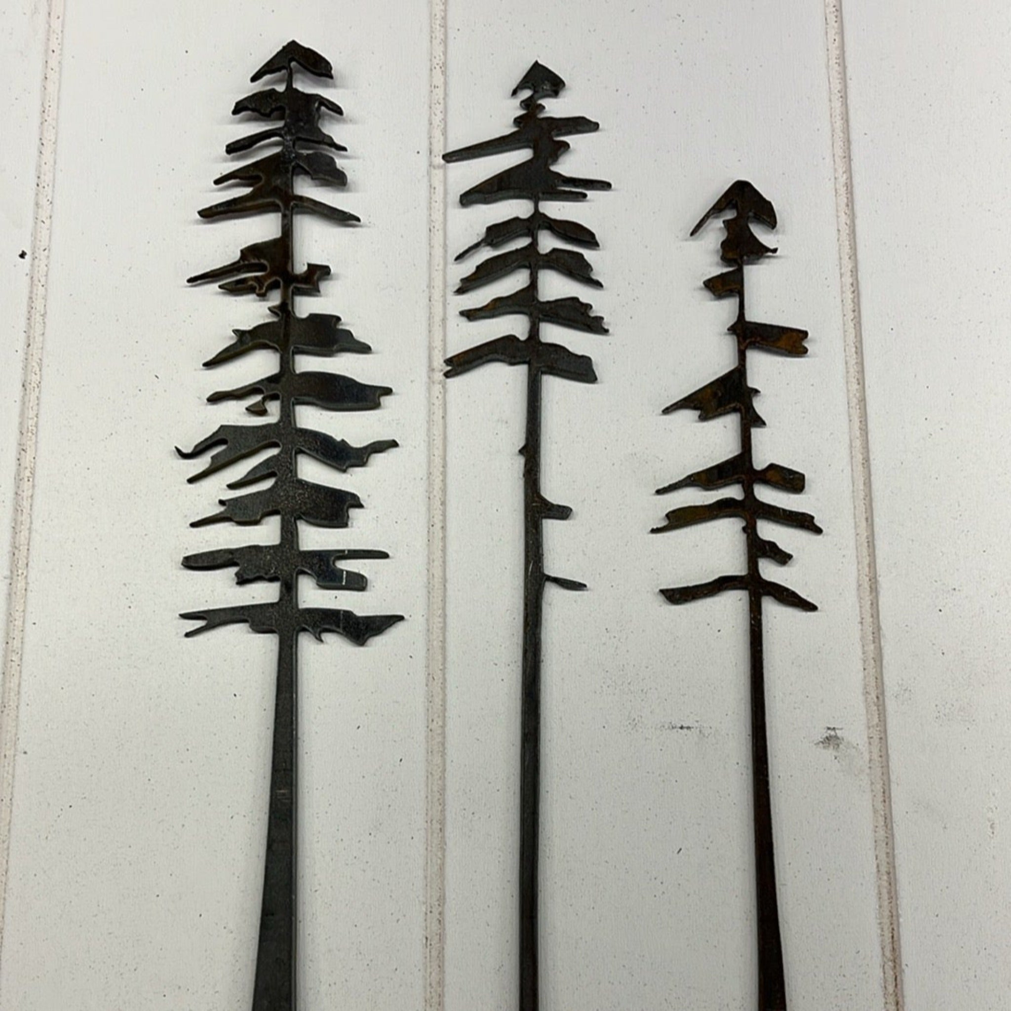 Raw Steel Pine Trees - Wall Art – Northern Forge, LLC