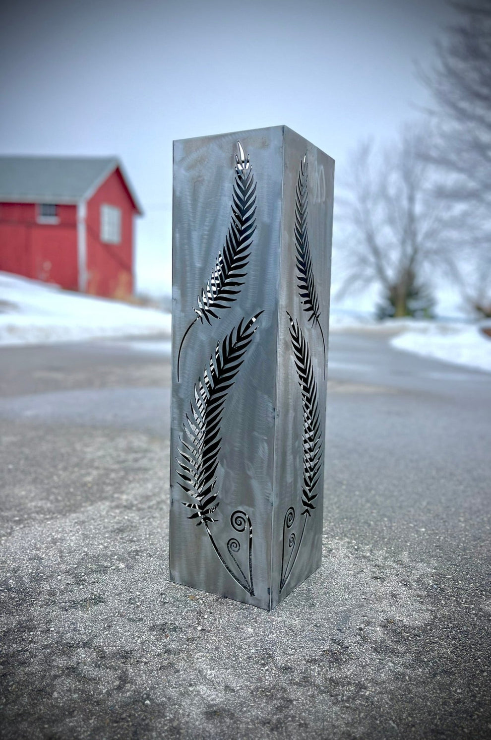 Rustic Metal Fern Luminary | Garden Column – Northern Forge, LLC