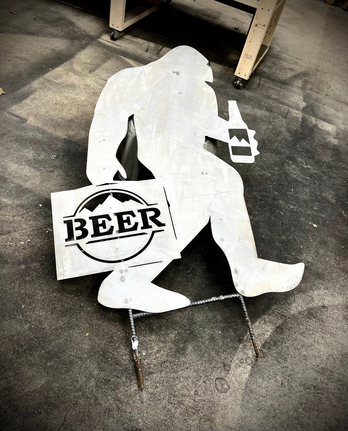 Steel Bigfoot with Beer - Alcoholic Sasquatch – Northern Forge, LLC